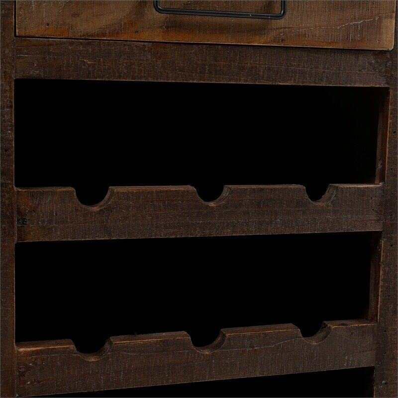 MAXCBD Nightstand Bedside Table Drawer Cabinet Wood Console Cabinet Fits Up to 12 Wine Bottles Storage Tower Dresser