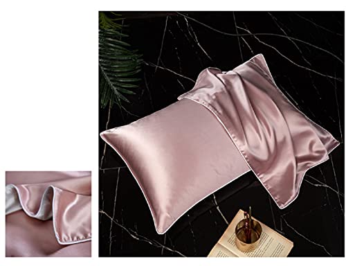 SUNYUM 100% Pure Mulberry Slip Silk Pillowcase Standard Size 19 Momme 600 Thread Count for Hair and Skin with Envelope Closure Queen Size, Hypoallergenic Soft Breathable Silk Pillow Case 1 PC (Pink)