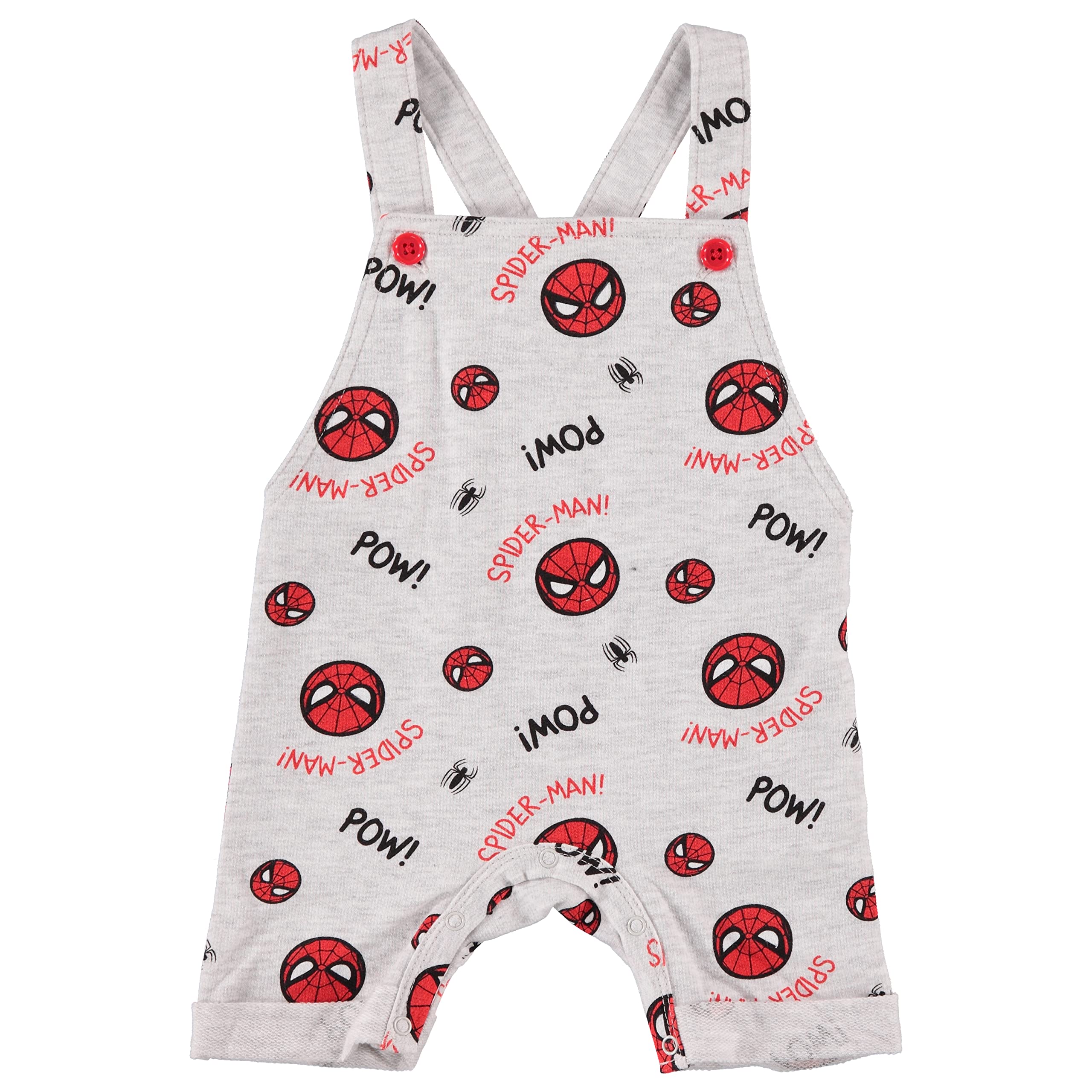 Spiderman Baby Boys Newborn Infant Shortall Romper and T-Shirt Gift Set - Marvel Avengers Baby Boy Clothes (Red/Grey/Black, 24 Months)