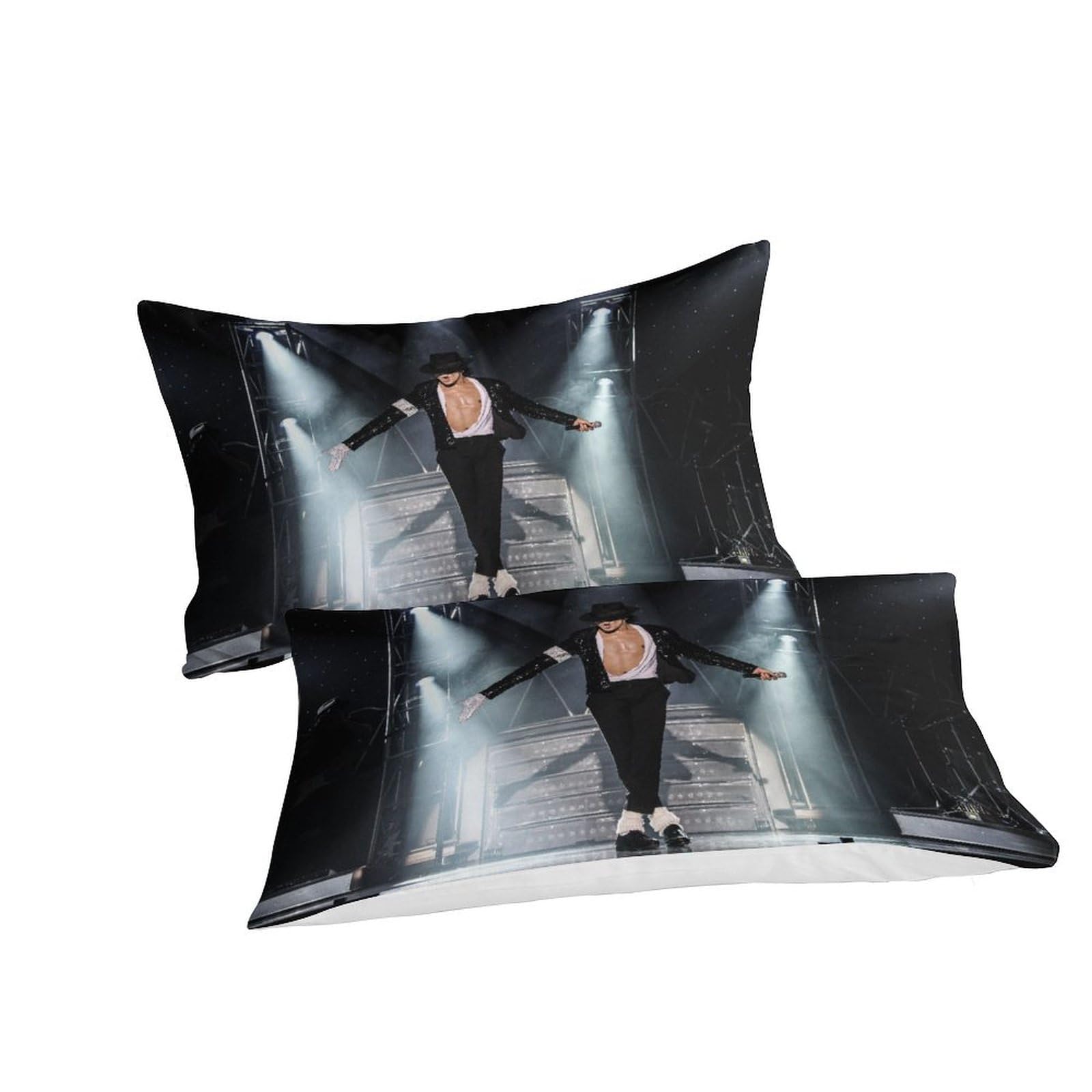 OBABO Michael Jackson Bedding Set Comforter Covers 3D Printedmichael Jackson Quilt Cover Duvet Cover 3 Pieces for Childrens and Adults with Pillowcases Microfiber with Zipper Closure Twin(173x218cm)