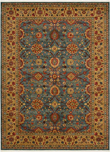 Unique Loom Edinburgh Collection Area Rug - Monroe (9' x 12' 2" Rectangle Blue/Brown)