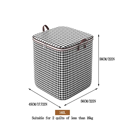 Houndstooth Storage Boxes, Large Clothes Blanket Storage Bags, Storage Containers with Handles, Closet Organizers and Storage Bins for Comforter Clothing Toys Bed Sheets Pillows (17.72*22*22inch)