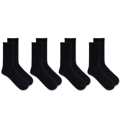 Dr. Scholl's Women's Guaranteed Comfort Diabetic and Circulatory crew 4 Pack Socks,Black, 4-10