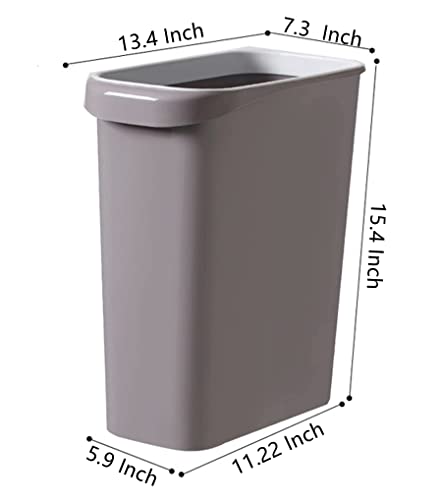 YINGying 2022Plastic Garbage Can with Handle Small Wastebasket Slim Garbage Can 5 Gallon Rectangular Trash Can for Kitchen, Bathroom, Bedroom, Home Office,Green