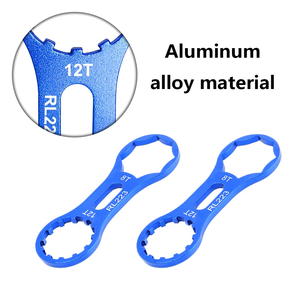 HENGRUNBANG 2 Pcs Double Head Front Fork Cap Wrenchs Bicycle Front Fork Cap Removal Tools Bike Fork Repair Tools for Mountain Bike