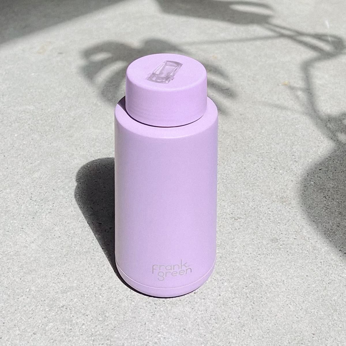 frank green Ceramic Reusable Bottle with Straw Lid, 34oz Capacity (Midnight)