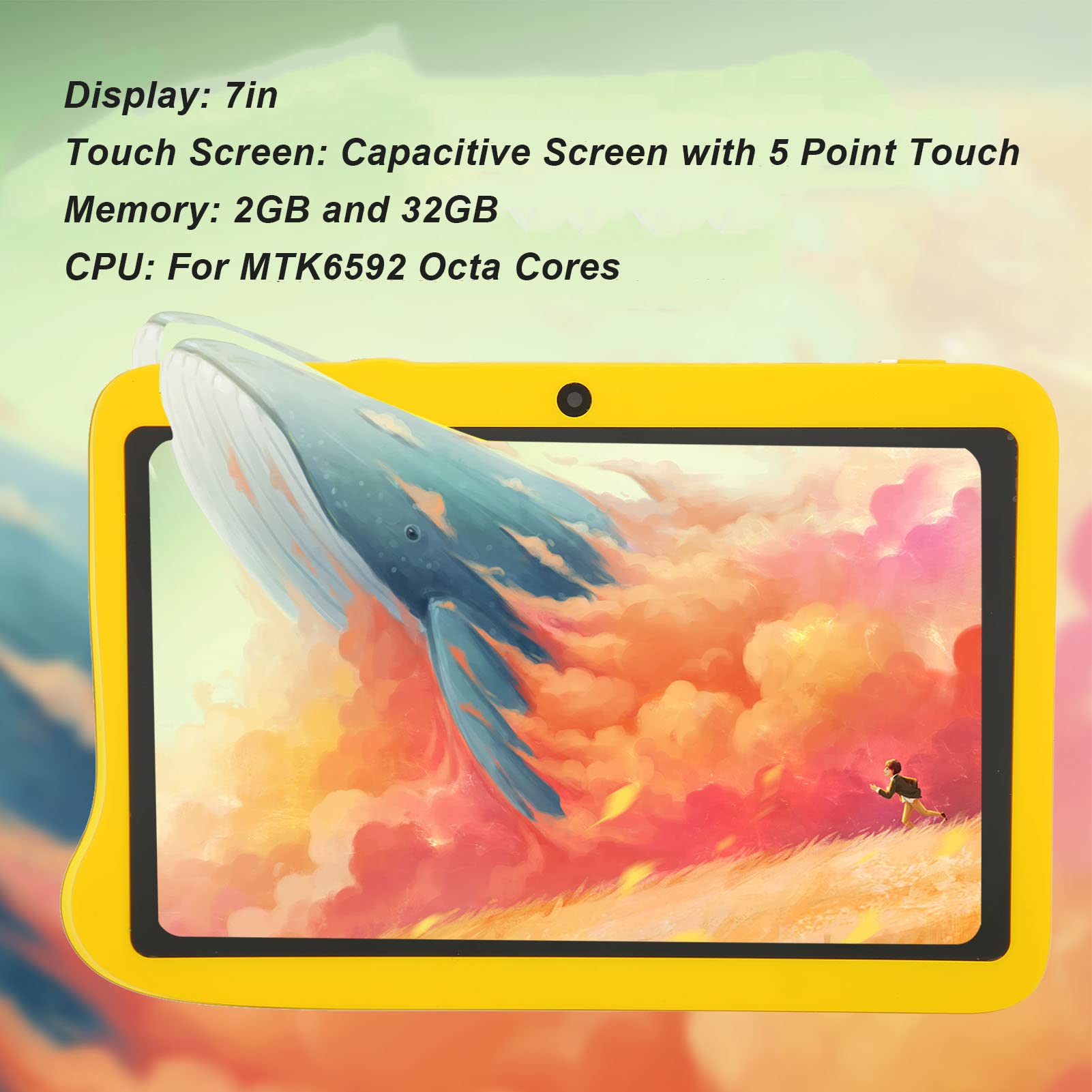 HD Tablet, Octa Core CPU 2GB RAM 32GB ROM US Plug 100240V Kids Tablet Dual Camera for Study (US Plug)