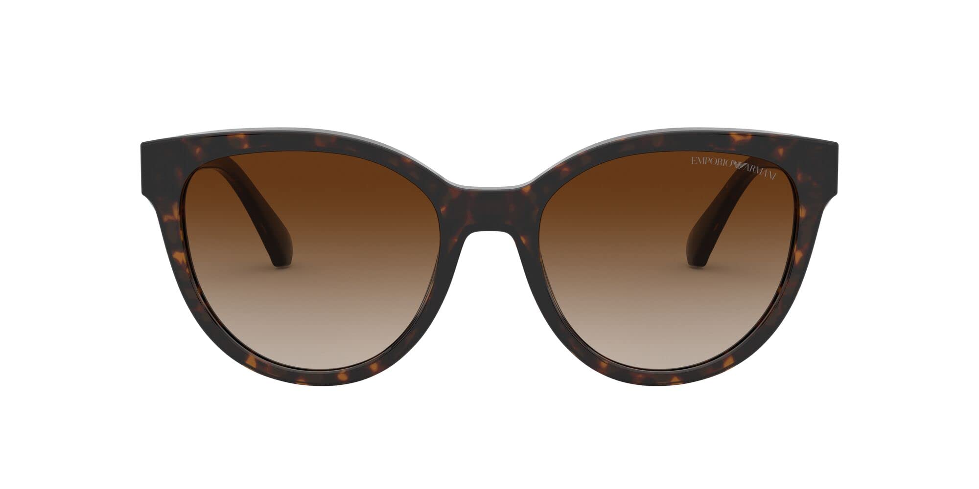 Emporio Armani Women's EA4140 Cat Eye Sunglasses, Shiny Havana/Gradient Brown, 55 mm