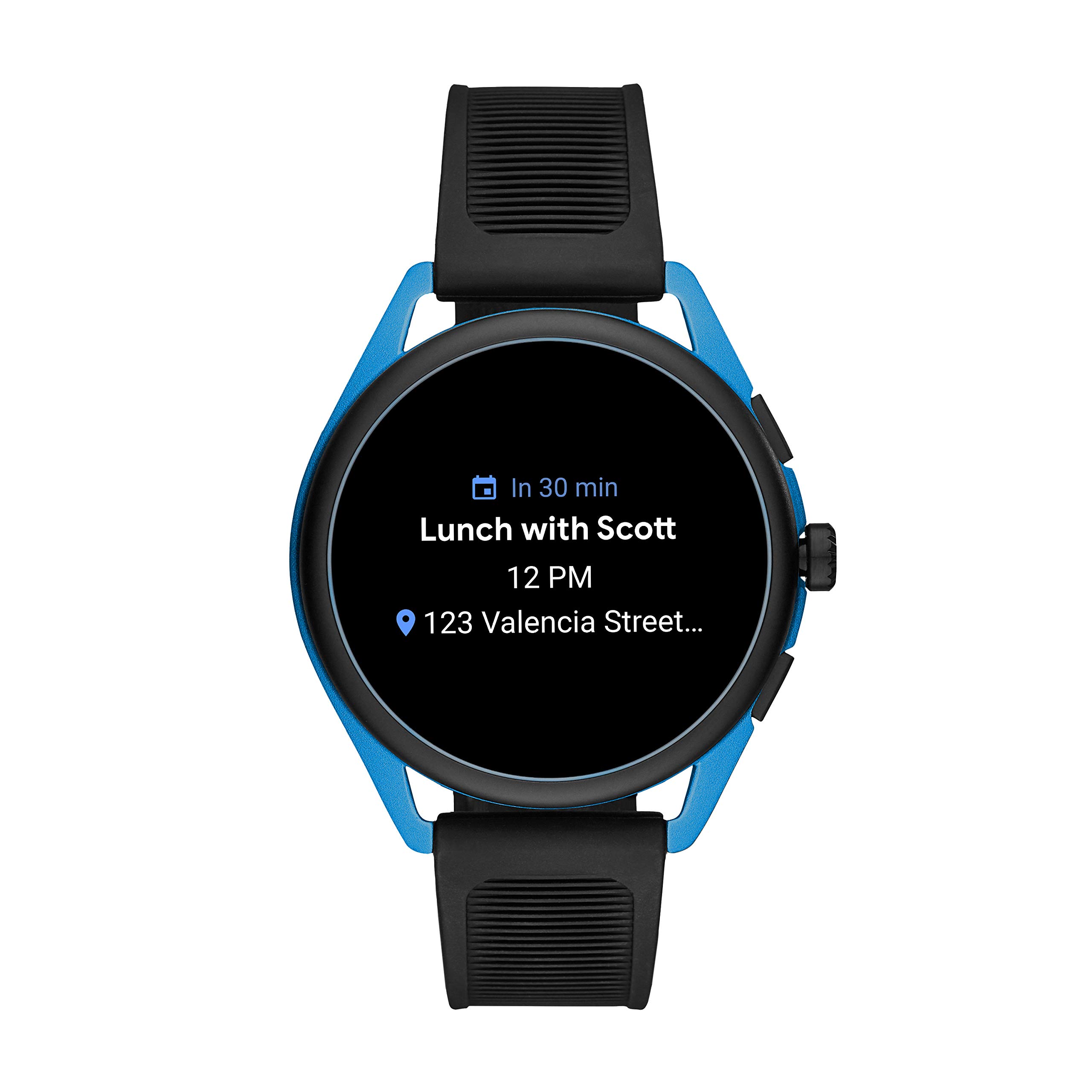 Emporio Armani Men's Smartwatch 3 Touchscreen Aluminum and Rubber Smartwatch, Black and Blue-ART5024