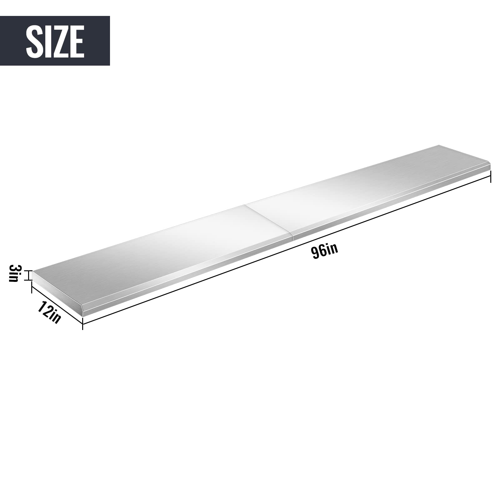 OUKIDR Concession Shelf 72" L X 12" W, Stainless Steel Drop Down Folding Serving Food Shelf Stand Serving for Concession Window, BBQ Working Table, Restaurant