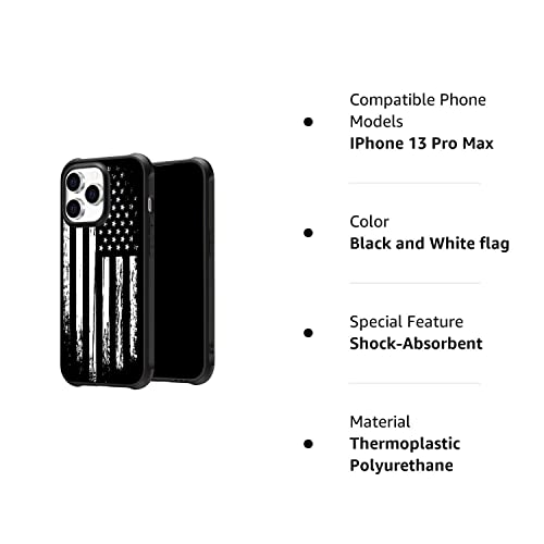 DAHAOGUO Case Compatible with iPhone 13 Pro Max Case,Black and White Flag Pattern Shockproof for Girls Men Boy Fashion Design Cover Case for iPhone 13 Pro Max(6.7 inch)