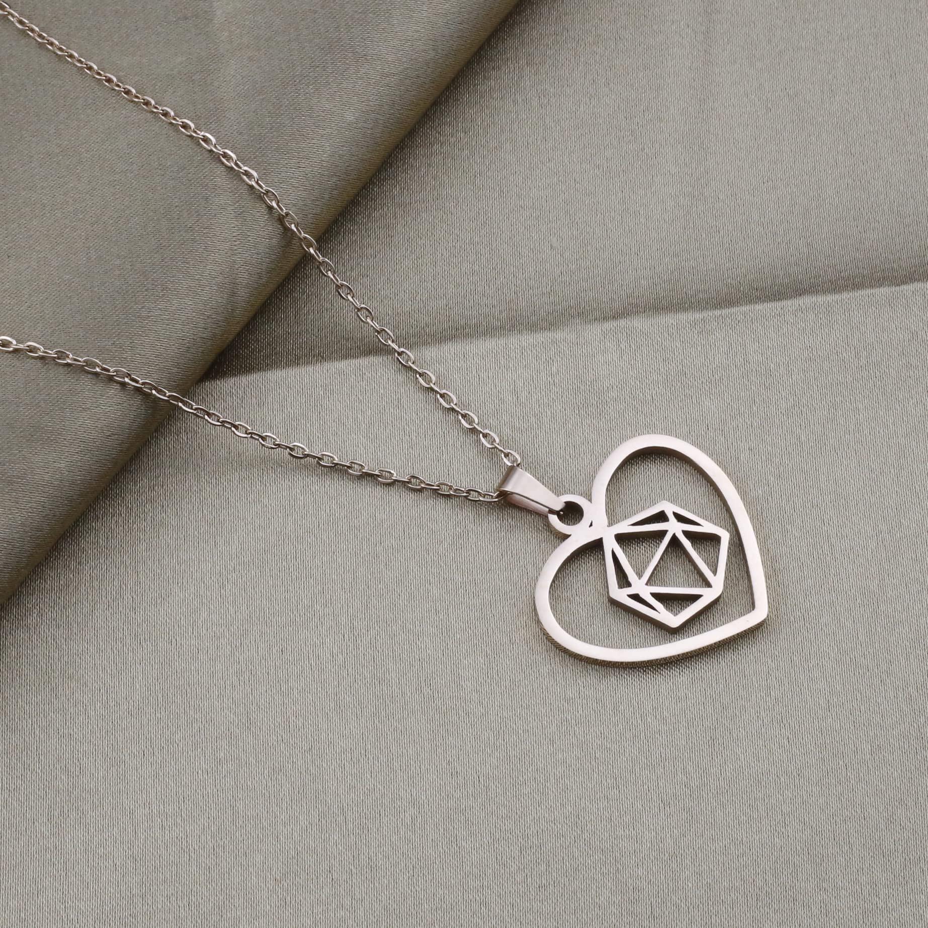 Dice Jewelry Dungeons and Dragons Gift Dungeon Master Inspired Earrings Necklace Dungeon Master Gift DND Gamer Gift(AA Heart NRG)