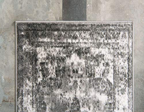 Unique Loom Sofia Collection Area Rug - Salle Garnier (3' 3" x 19' 8" Runner, Gray/ Ivory)