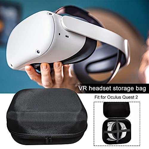 EKDJKK VR Headset Storage Bag with Strap, Home Hard Carrying Case VR Gaming Headset and Touch Controllers Accessories Fit for Oculus Quest 2