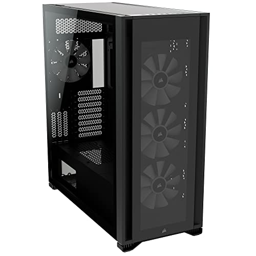 CORSAIR iCUE 7000X RGB Full-Tower ATX PC Case – Three Tempered Glass Panels – Spacious Interior – Easy Cable Management – 4x CORSAIR SP140 RGB ELITE Fans Included – Black