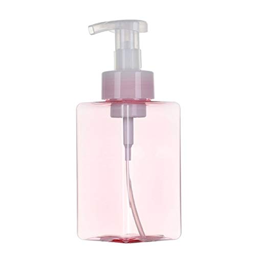 FKJLUN Soap Dispenser Pump Square Clear Foaming Bottle Liquid Soap Whipped Mousse Points Bottling Shampoo Lotion Shower Gel Foam Pump Bottles Ending Hand Lotion Bottle (Color : 450ml Pink)