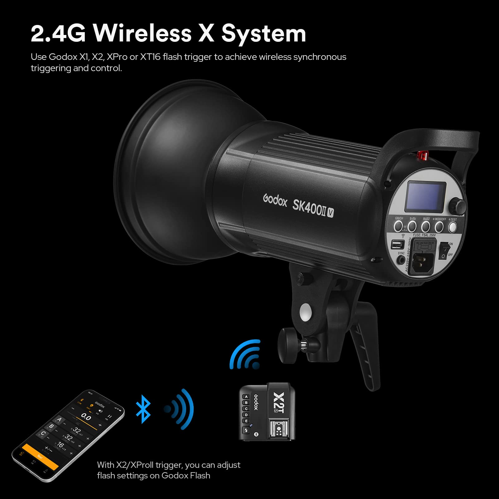 GODOX SK400II 400Ws Bowens Mount Photo Studio Strobe Flash Monolight Light for Commerce Product Portrait Lifestyle Photography