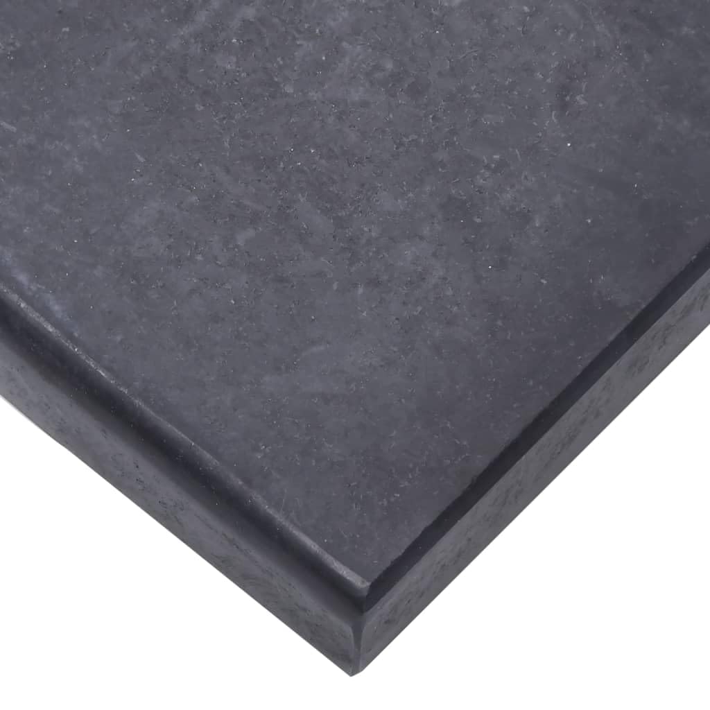 vidaXL Half-Round Black Umbrella Base, Durable Granite Construction, Stainless Steel Tube, Adapters for Various Parasol Sizes, Stable Garden Furniture Accessory - 15.7"x11"x1.6" - 22 lb Weight