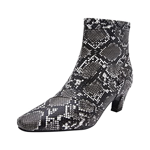 FASDNENDYS Ankle Boots Thick-Soled Boots Women's Boots Shoes Mid-Length Fashion Characteristic Plantar Tear Black