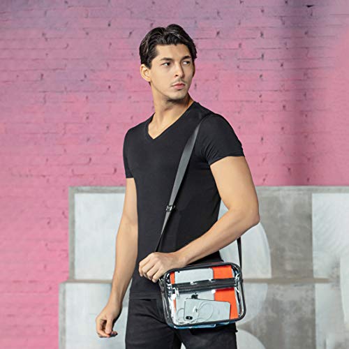 MAY TREE Clear Crossbody Bag Stadium Approved Clear Messenger Bag Suitable for Work, Travel, Concert and Sport Event