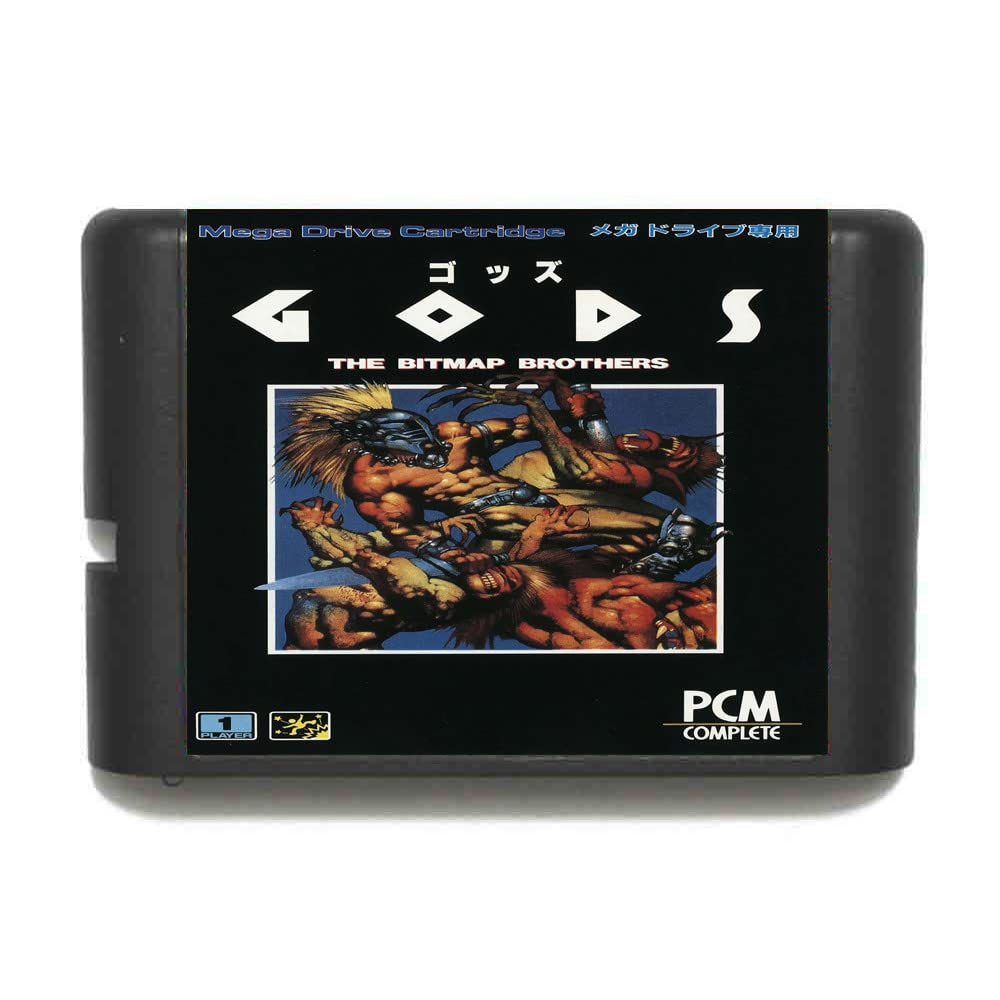 Gods The Bitmap Brothers 16 Bit MD Game Card For Sega Mega Drive For Genesis (Black)