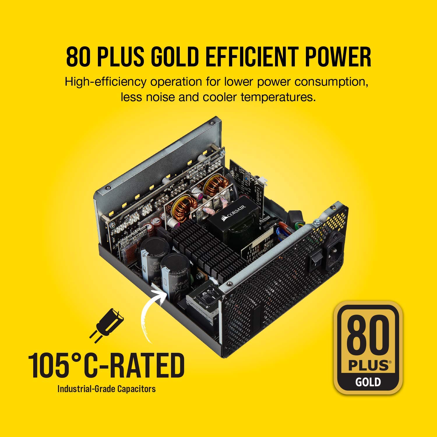 Corsair RM Series, RM750, 750 Watt, 80+ Gold Certified, Fully Modular Power Supply, Microsoft Modern Standby (Renewed)