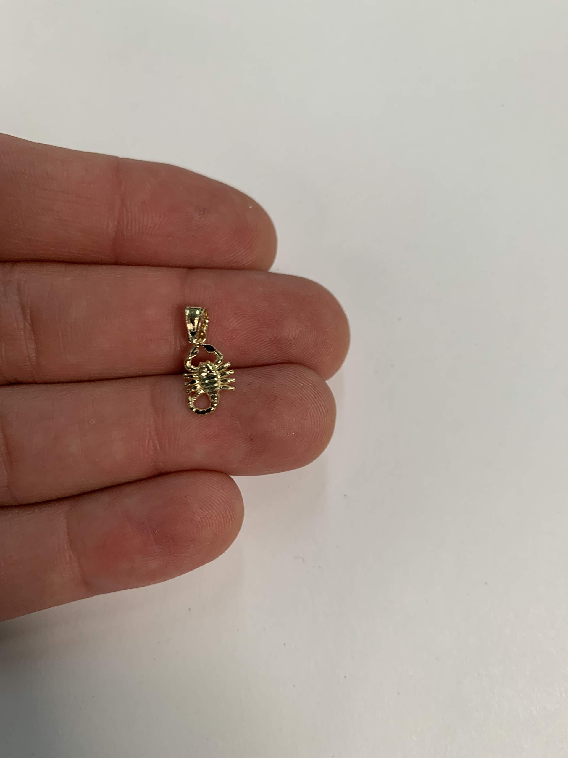 Dainty 10k Solid Gold Scorpion Pendant for Necklace, November Zodiac Scorpio Charm Jewelry Gift for Fashion Wear