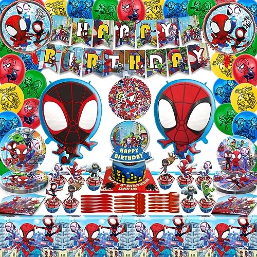 ERMODA 175pcs Cartoon Tablecloth Decoration for Birthday Party Supplies06