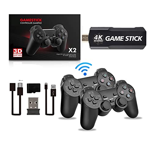 Gift Plug and Play 2022 New Video Game Console 4K HD Output 40000 Retro Games 128GB with 2.4G Wireless Controller for PS1/GBA/MD TV Game Stick Christmas GIF