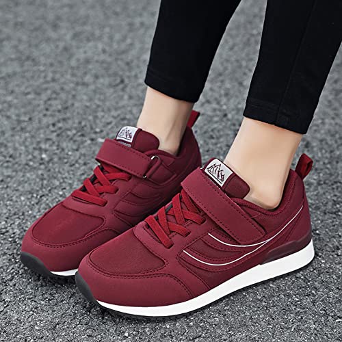 FASDNENDYS Couple Models Women's Middle Aged and Elderly Light Casual Comfortable Non Slip Outdoor Multi Color Shoes Red
