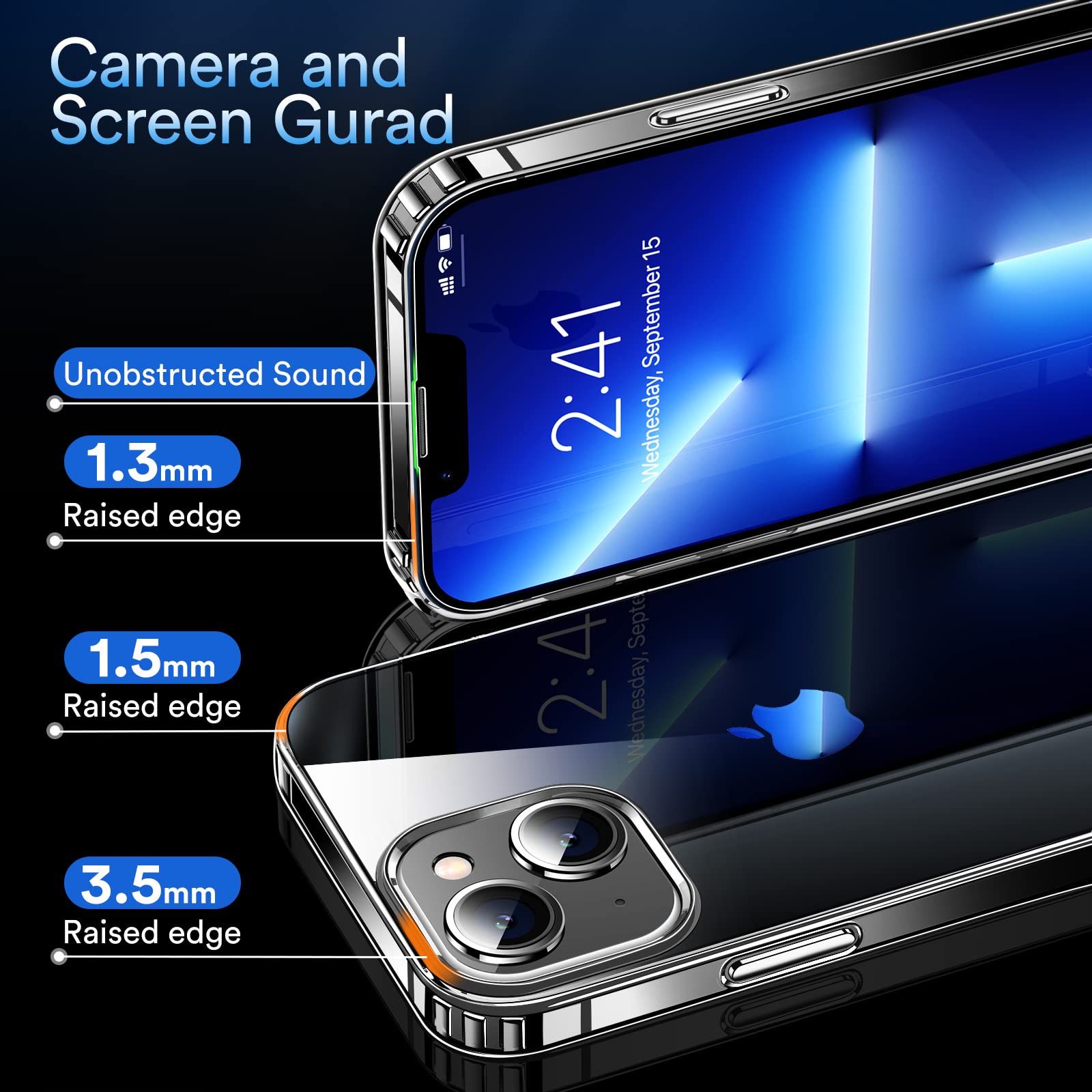 Elando Crystal Clear Case Compatible with iPhone 13 Case, Non-Yellowing Protective Shockproof Slim Thin Phone Case, 6.1 inch, (Ci132)