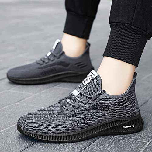 FASDNENDYS Fashionable Autumn Men Sports Shoes Flat Fly Woven Mesh Breathable Comfortable Mens Air 1 Low Sneaker Size 7 Grey