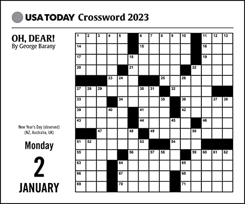 USA Today Crossword Puzzles 2023 Day-to-Day Calendar