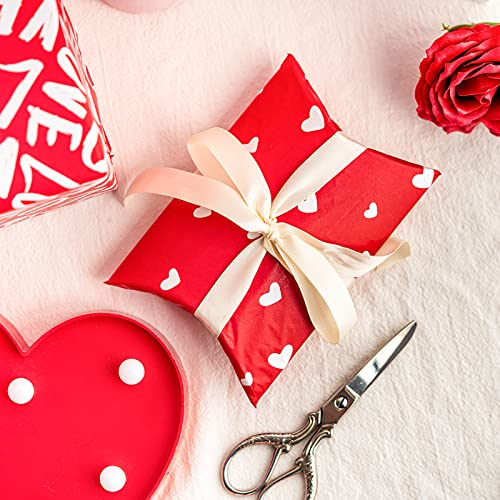 MAYPLUSS Wrapping Tissue Paper - 90 Sheets - Valentines Day Design - 13.7 inch X 19.7 inch Per Sheet