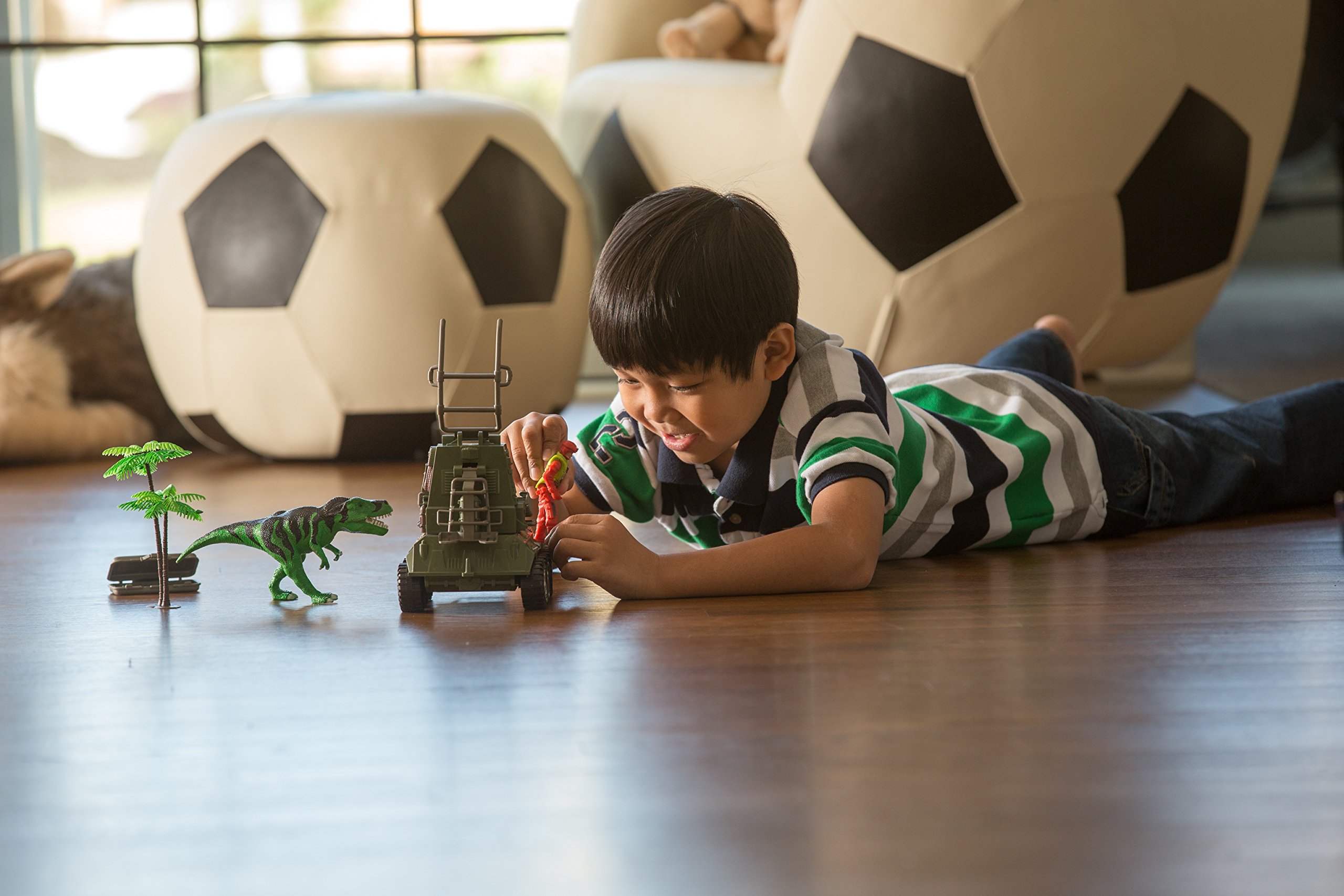 Wild Republic E-Team X T-Rex Playset, Dinosaur Figurine Action Figure, Animal, Vehicle, Accessories, Gifts for Kids, Multicolor