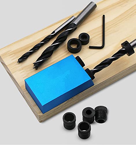 GDFYMI 14Pcs Pocket Hole Jig, Drill Jig for Angled Holes, Wood Woodwork Guides Joint Angle Tool Dowel Drill Joinery Kit, 15 Degree Woodworking Tools with 6/8/10mm Drill Guide, Carpentry Hole Locator
