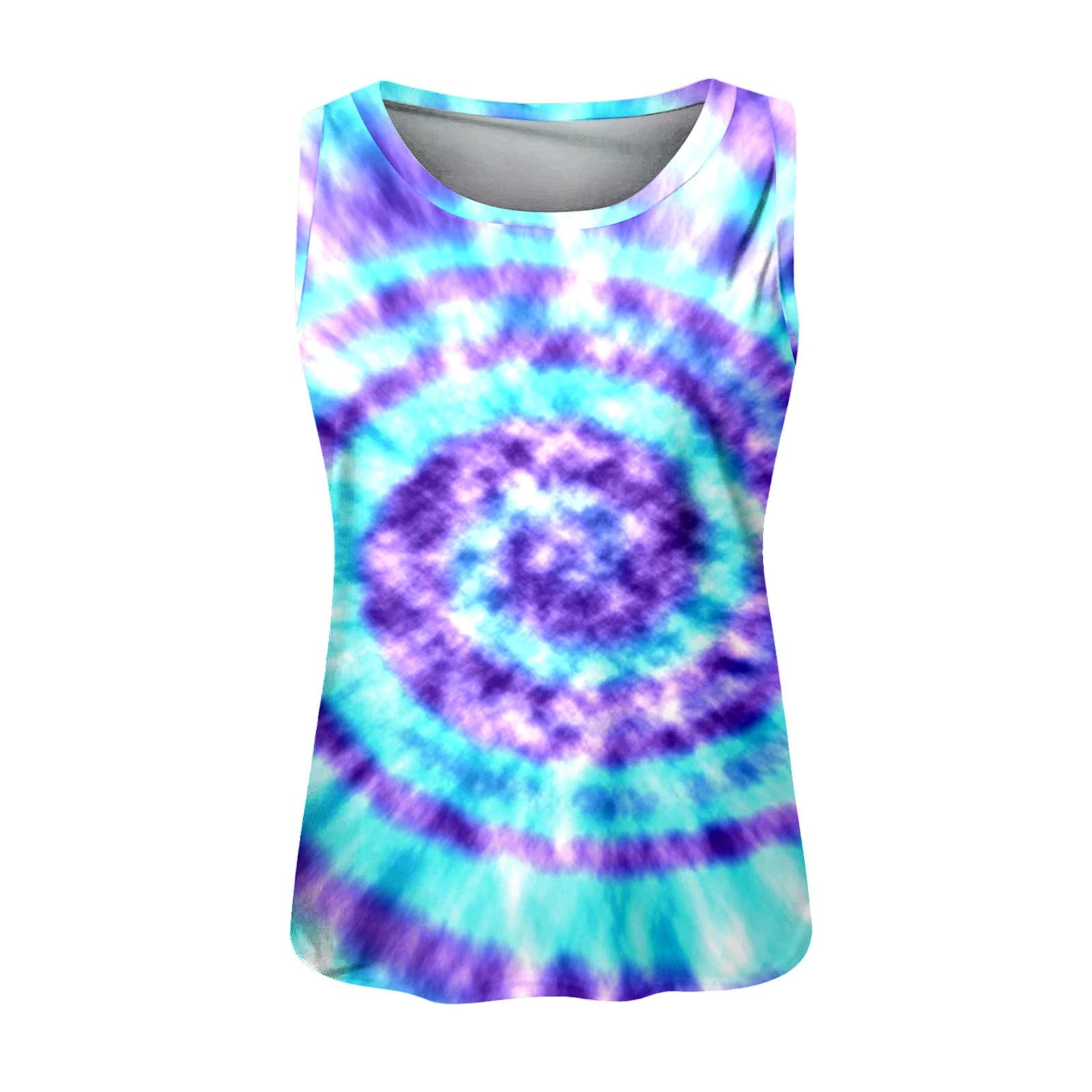 Going Out Tops for Women Loose Crewneck Tank Tops Summer Sleeveless T-Shirts Graphic Printed Basic Tunic Tops