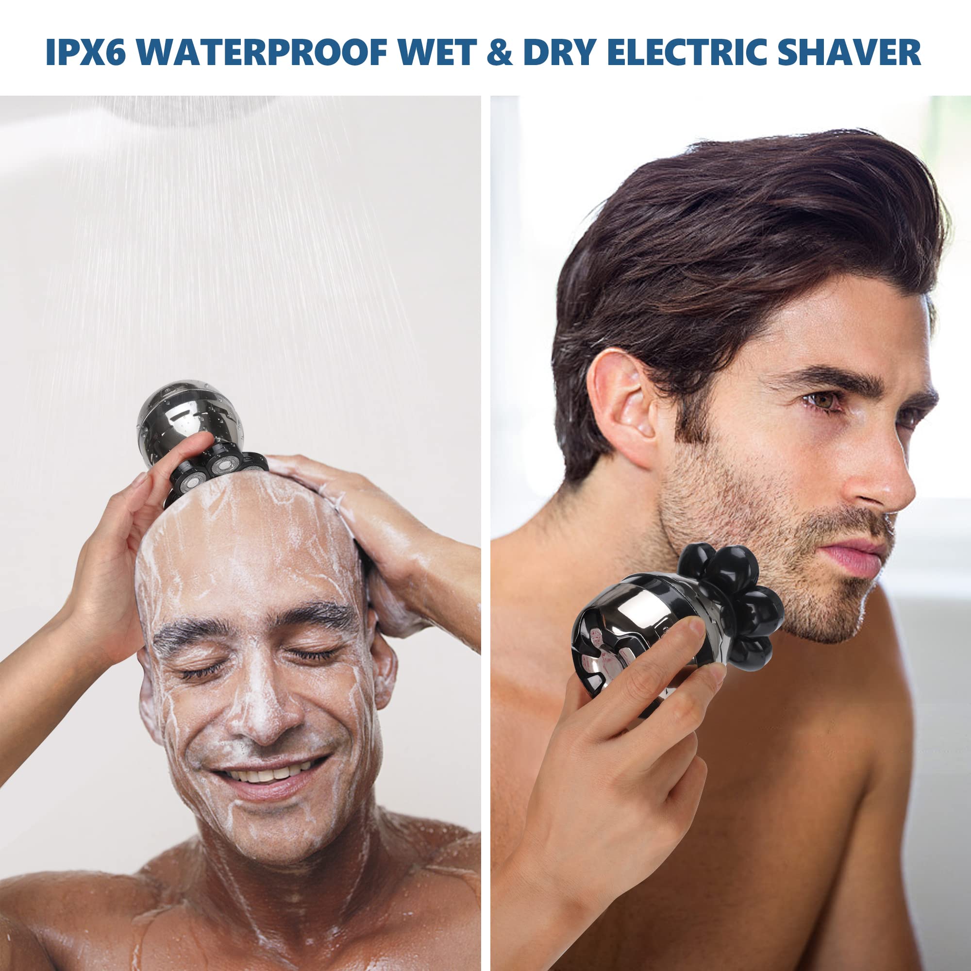 Head Shavers for Bald Men, 7D Bald Head Shavers for Men, Wet/Dry Head Razors for Bald Men, 5 in 1 Grooming Kit Head Shaver USB Rechargeable, Head Trimmer