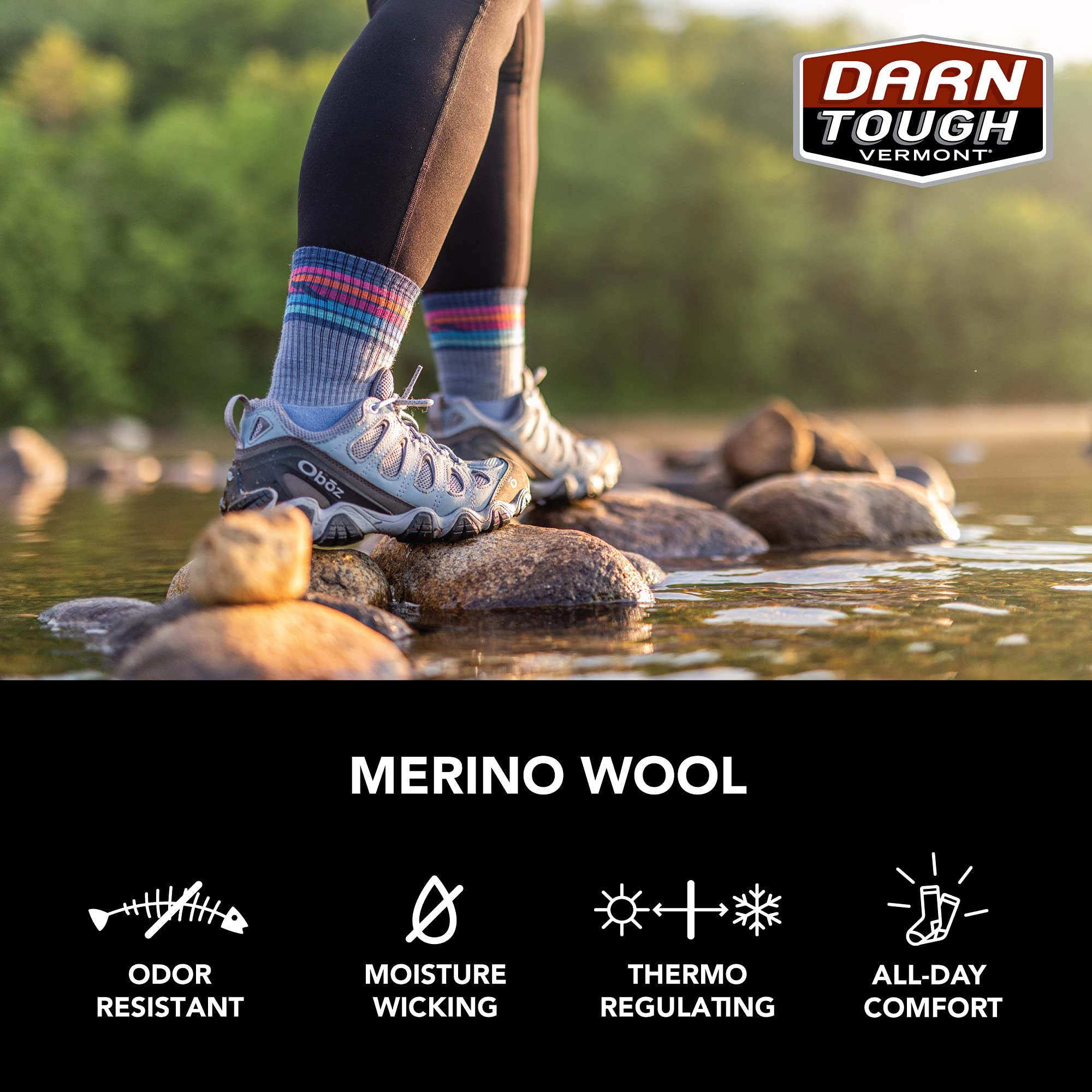Darn Tough Vermont Kelso Micro Crew Light Cushion Dark Oatmeal MD (US 7.5-9.5)