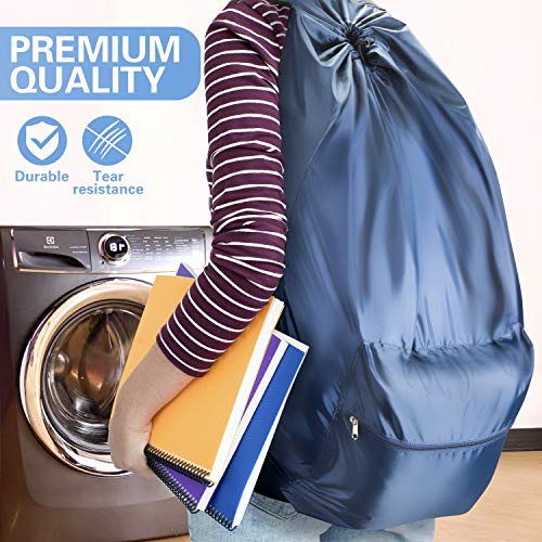 TG XL Laundry Backpack | 20" x 30" inches | Heavy-Duty Water-Resistant Laundry Bag for Dorm Room| Fully Padded Adjustable Straps | Chest Strap | Multiple Storage Space