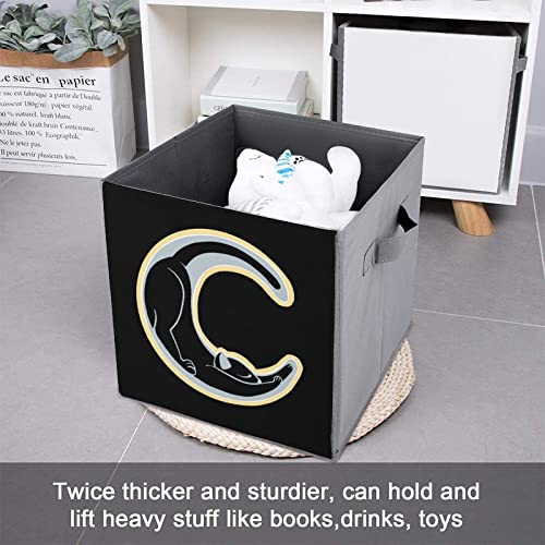 Moon Cat Large Cubes Storage Bins Collapsible Canvas Storage Box Closet Organizers for Shelves