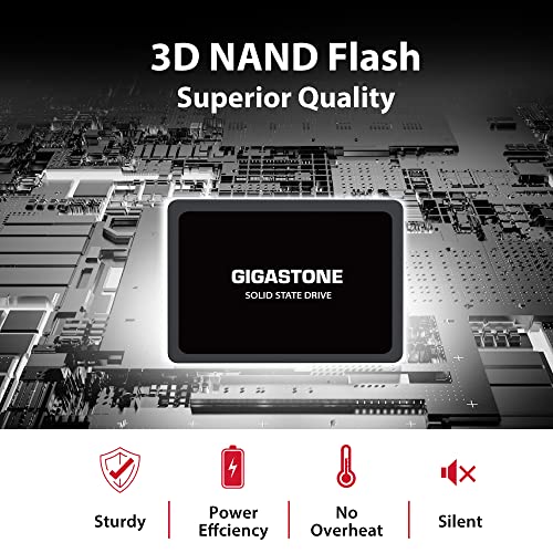 Gigastone SATA SSD 120GB (5-Pack) 2.5 inch SSD 500MB/s Upgrade Laptop PC Memory and Storage PS4 HDD Replacement 2.5" Internal Solid State Hard Drives SATA III SLC Cache 3D NAND Increase Performance