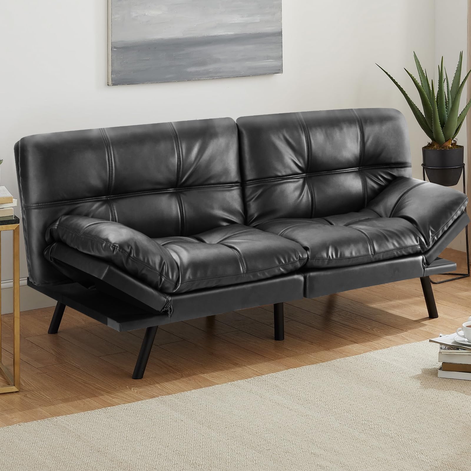 DUMOS Living Room Bed Sofas, Black