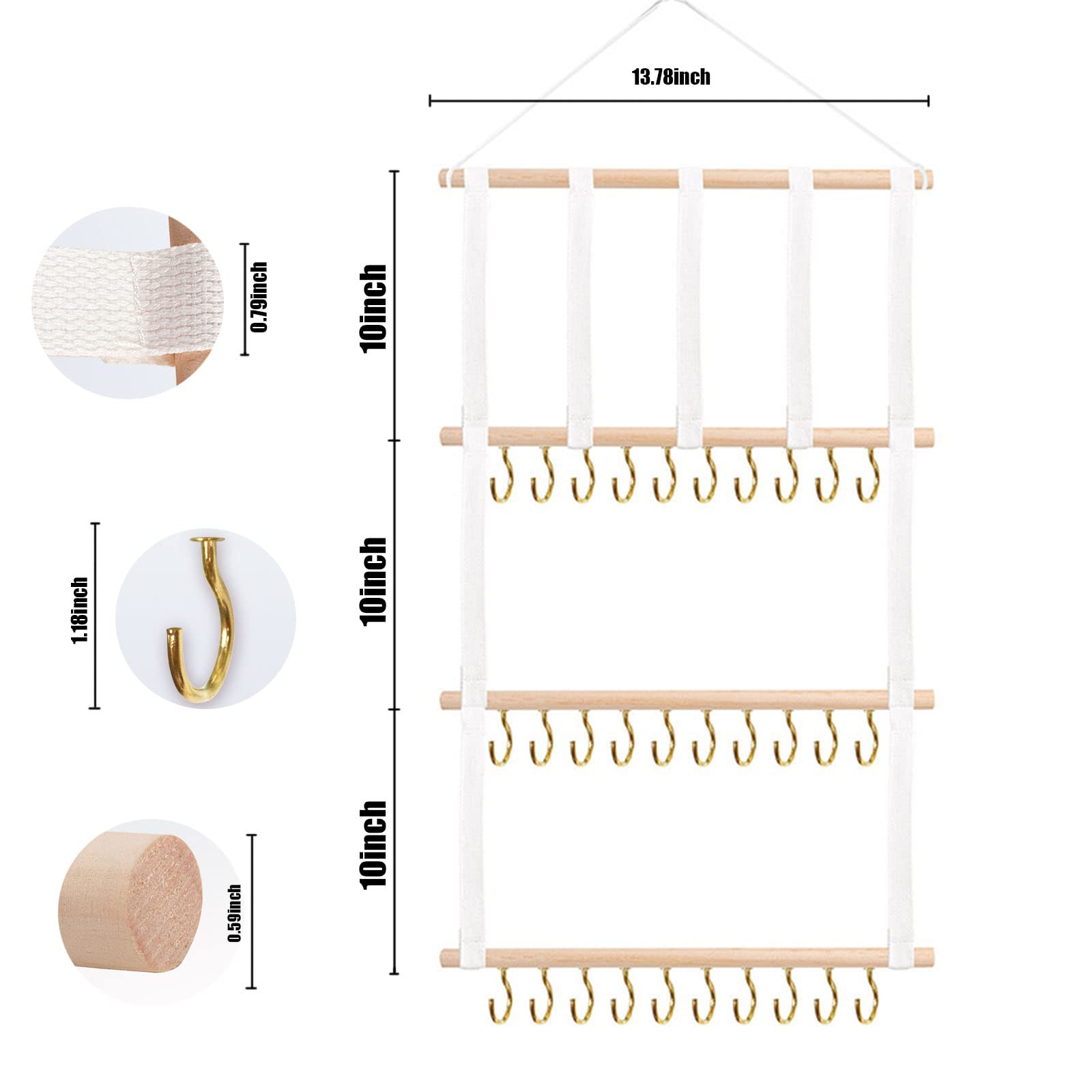 Headbands Holder, Hair Bows Organizer for Girls Hair Accessories Storage Hanging Display Stand for Wall Room Nursery Decor