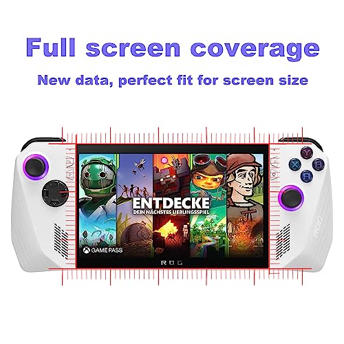 Suttkue for Asus ROG Ally Screen Protector, Anti-Scratch Tempered Glass flim, (Full coverage improvement model) Case Friendly, No white edges,Anti-Scratch (2 PACK)