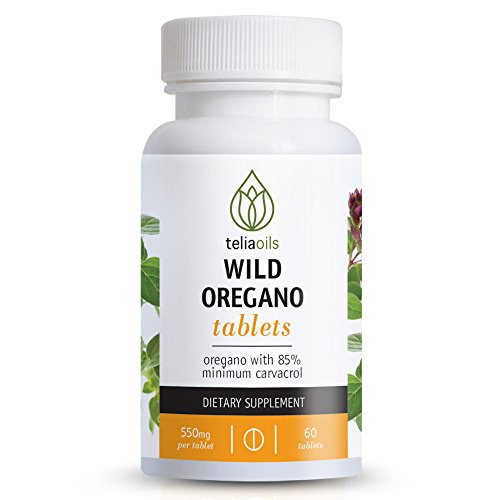 Teliaoils Wild Oregano Tablets from Oregano with Over 85% Carvacrol. Ideal to Boost The Immune System. Powerful antioxidant