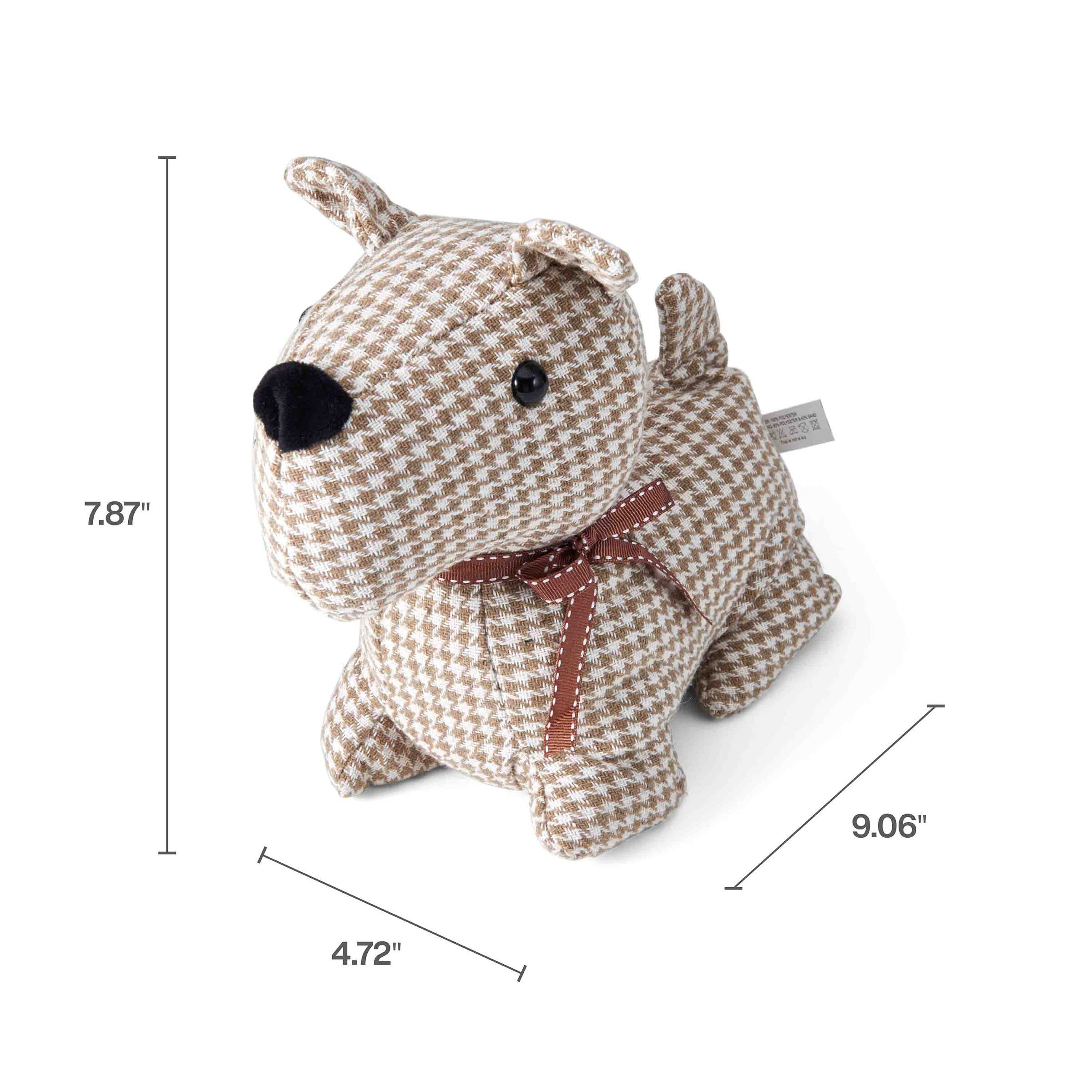 Elements 4.72x9.06x7.87 Inch Brown Plaid Dog Weighted Fabric Door Stopper