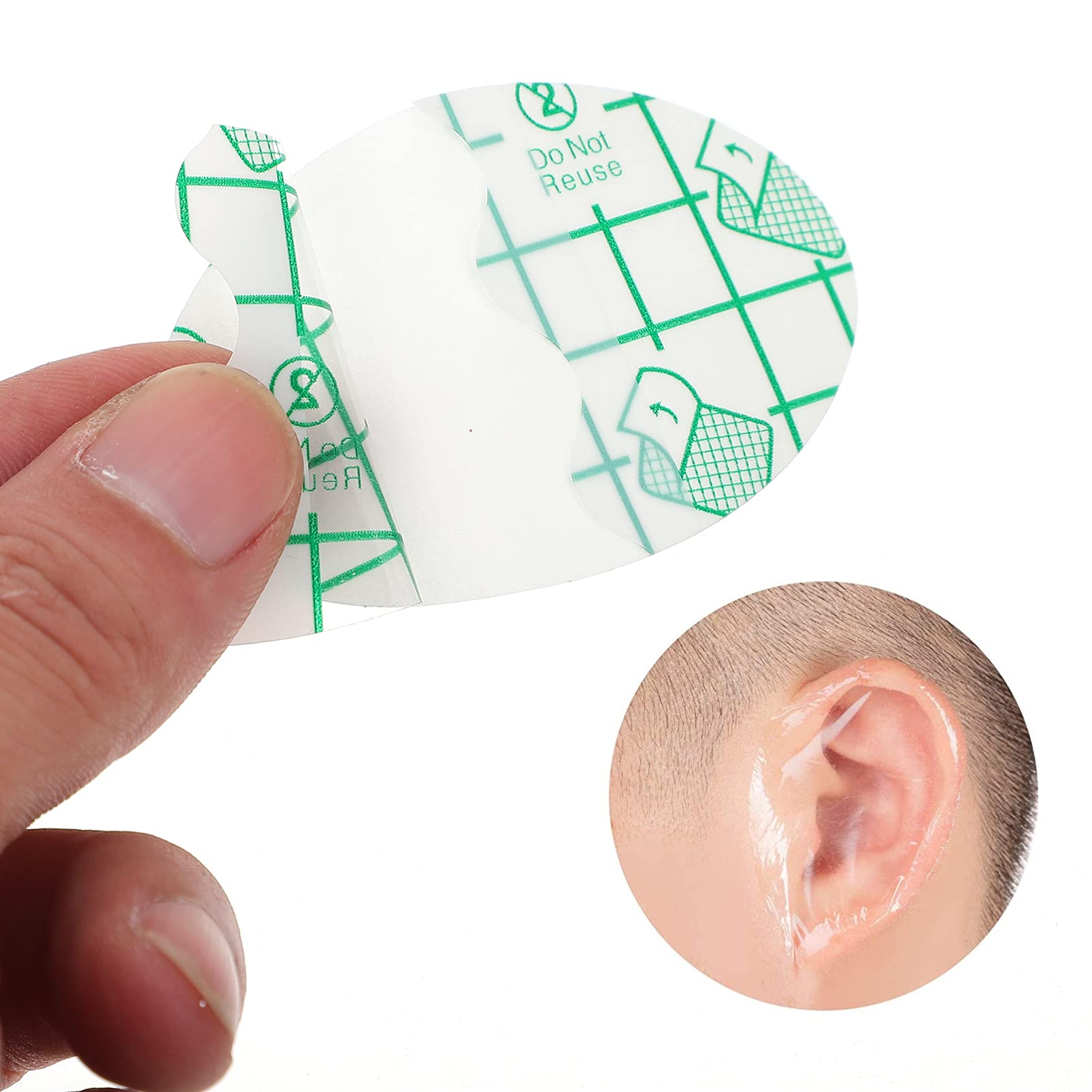 Healeved 60 Pieces Ear Stickers Disposable Ear Covers for Shower Baby Ear Protectors Ear for Bathing Swimming