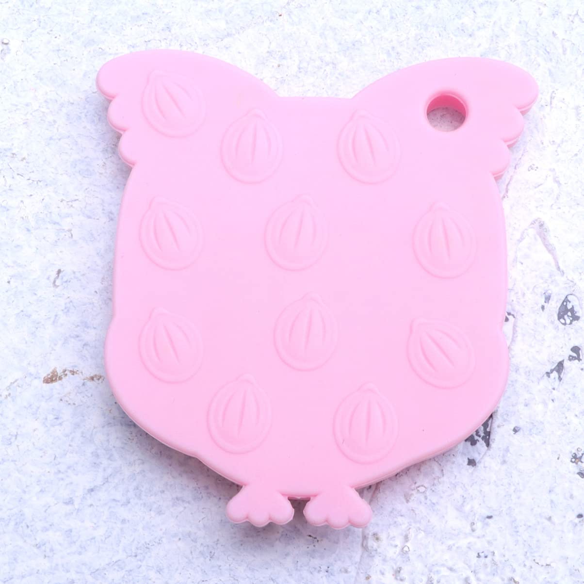 Healifty Baby Silicone Teethers Animal Owl Shape Teething Toy Baby Teether Chewing Toys Educational Playthings for Infant Pink