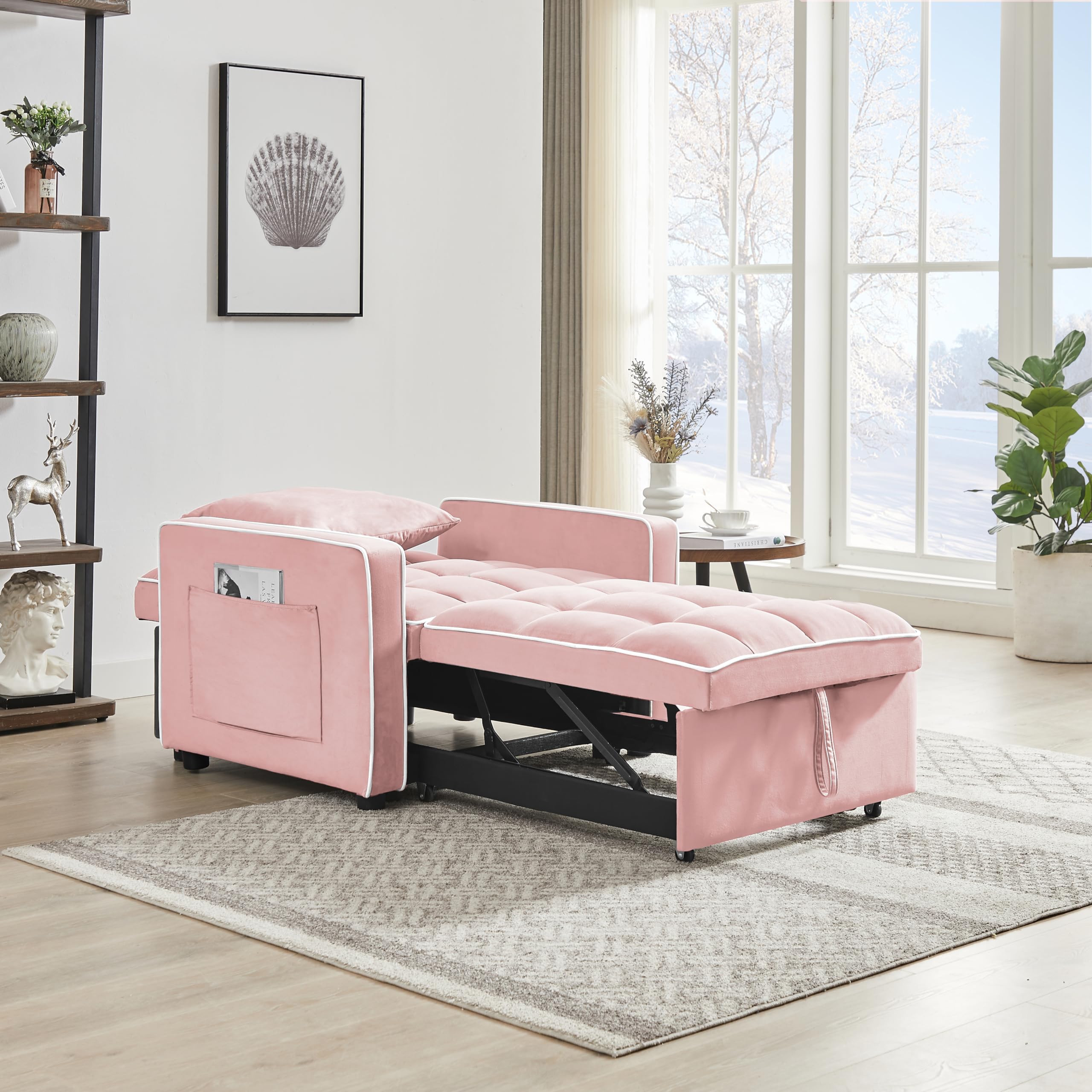 NicBex Fairy-SF-00027-LWJ Sofabed, 35.43"x33.85"x31.1", Pink